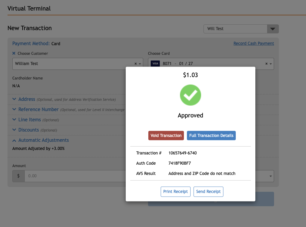Virtual Terminal – Support Center